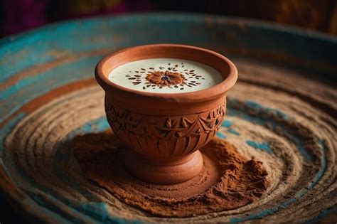 Lassi In A Traditional Clay Cup Premium Ai Generated Image