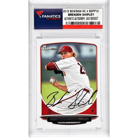 Autographed Arizona Diamondbacks Brenden Shipley Fanatics Authentic
