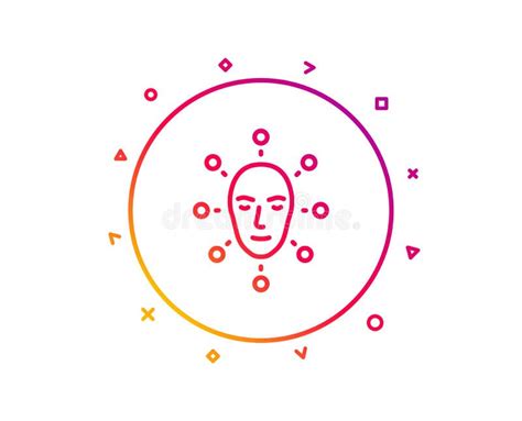 Face Biometrics Line Icon Facial Recognition Sign Vector Stock Vector Illustration Of