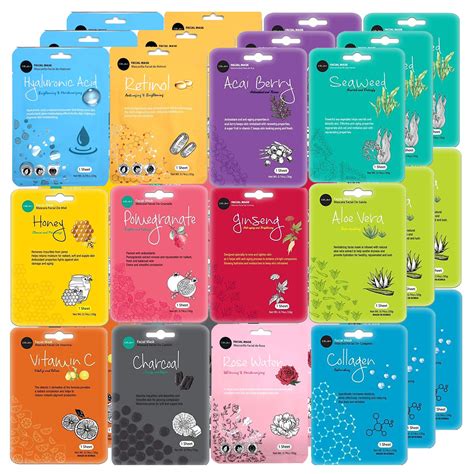 Celavi Cosmetics Face Mask Set Korean Beauty Essence Facial Paper