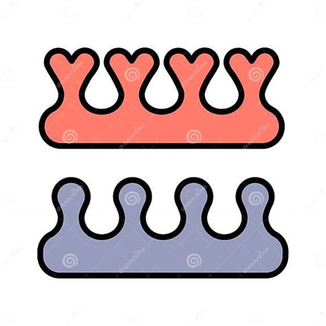 Pedicure Toe Separators Color Icon Finger Separator Vector Sign