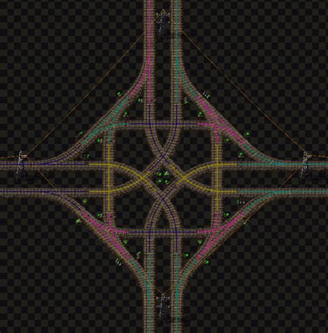 The Best Intersection Design Ive Been Able To Come Up With R Factorioblueprints