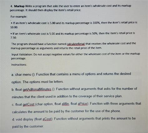Solved 4 Markup Write A Program That Asks The User To Enter