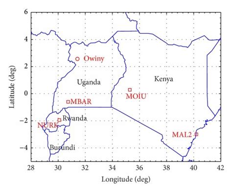 Map Showing The Gps Receiver Stations From Which Data Was Obtained