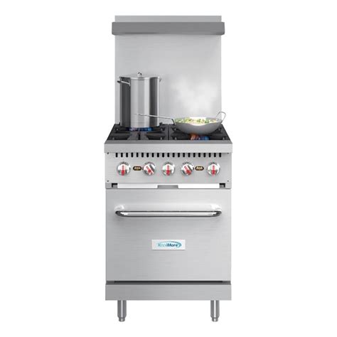Pemberly Row 24 4 Burner Commercial Natural Gas Range With Oven In
