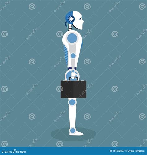 Robot Vector Illustration In Flat Design Stock Vector Illustration Of