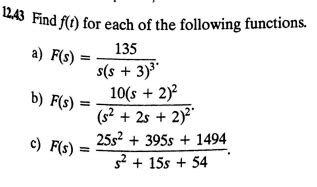 Solved 12 43 Find F T For Each Of The Following Functions Chegg Com