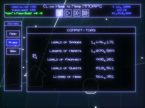 Screenshot Of Mmorpg Tycoon Windows 2008 Mobygames