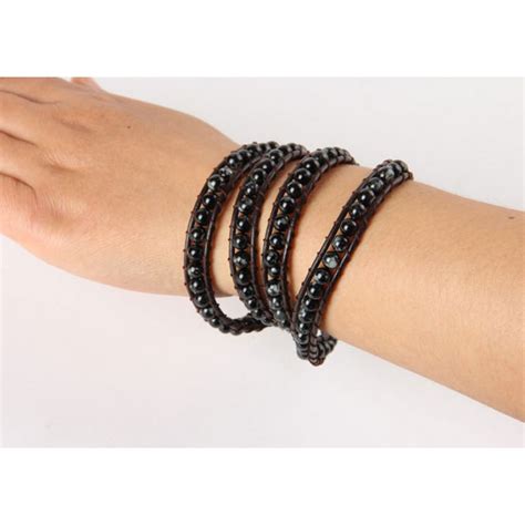 Black Beaded Wrap Bracelet From Category Bracelets Trendi Bracelets Uk
