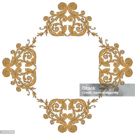 Vintage Baroque Frame Engraving Scroll Ornament向量圖形及更多奢侈圖片 奢侈 室內裝潢