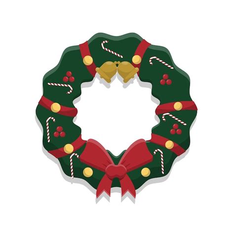 Premium Vector Christmas Wreath In Flat Design