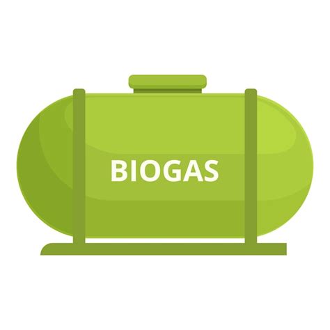 Biogás Grande Tanque ícone Vetor De Desenho Animado Planta De