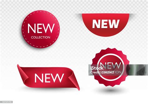 새 컬렉션 태그입니다 벡터 배지 및 레이블입니다 종이 리본 벡터에 대한 스톡 벡터 아트 및 기타 이미지 벡터 3차원 형태 기 Istock
