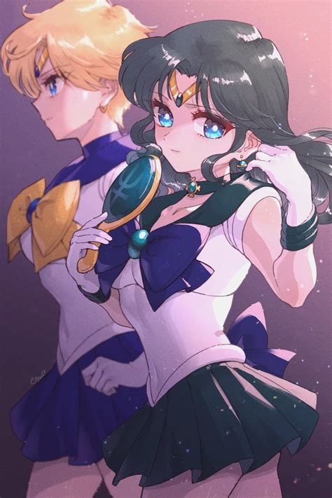 Ten Ou Haruka Kaiou Michiru Sailor Uranus And Sailor Neptune