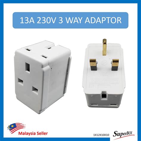 13a 230v 3 way socket adaptor shopee malaysia