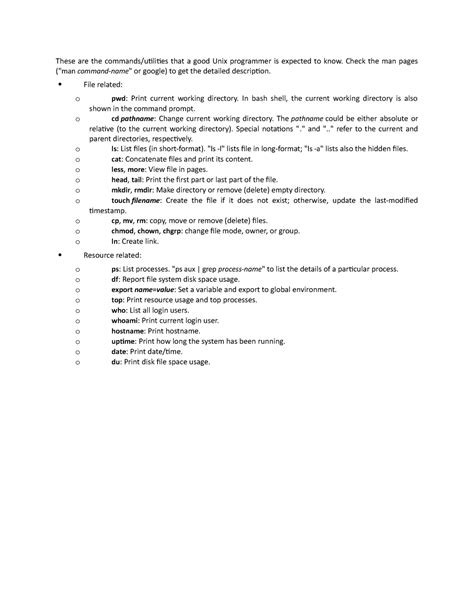 4 These Are The Commands Utilities That A Good Unix Programmer Is