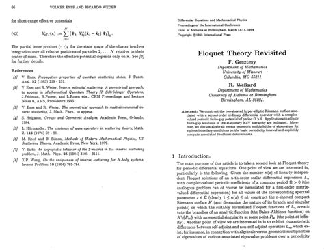 Pdf Floquet Theory Revisited