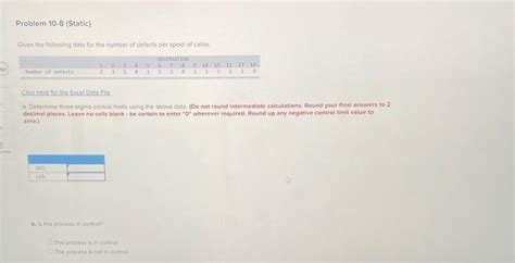 solved problem 10 8 static given the following data for