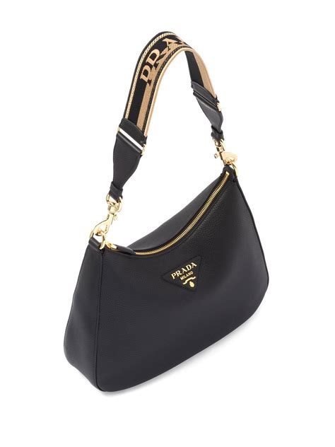 Prada Triangle Logo Shoulder Bag Black Farfetch