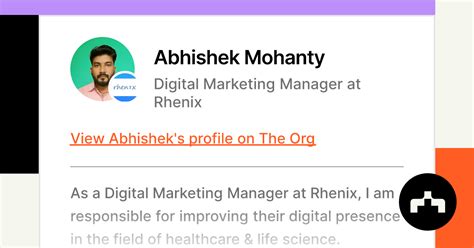 Abhishek Mohanty Digital Marketing Manager At Rhenix The Org
