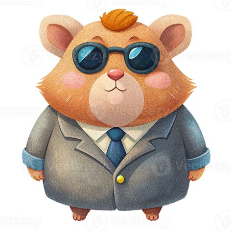 Aigenerated Cartoon Hamster Wearing A Suit And Tie 49386544 Png