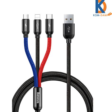 Baseus Three Primary Colors 3 In 1 Usb Cable Kom Damicom
