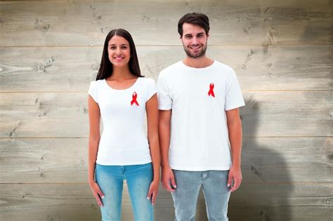 Premium Photo Attractive Young Couple Wearing Aids Awareness Ribbons