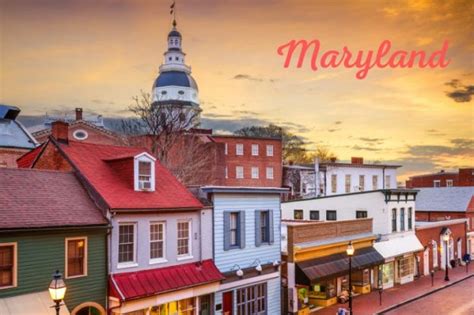 Maryland State Information Symbols Capital Constitution Flags