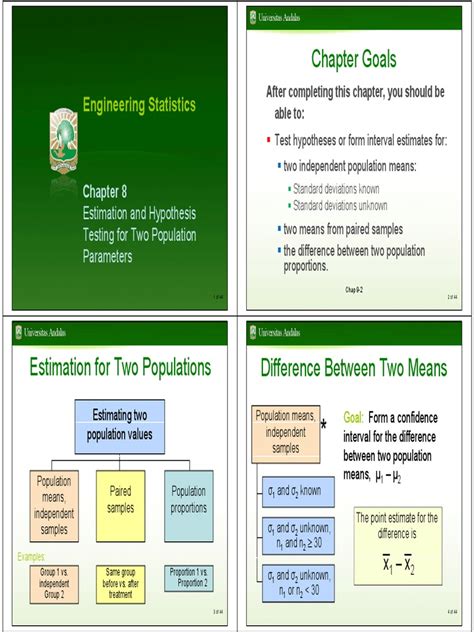 Chapter 8 Estimation And Hypothesis Testing For Two Population Parameters Pdf Confidence