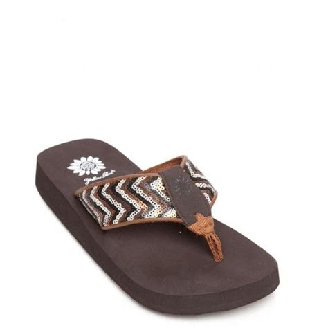 Yellow Box Brown Pepper Sequin Flip Flop Womens Yellow Box Shoes