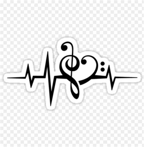 Music Heart Pulse Love Music Bass Clef Treble Clef Heartbeat With