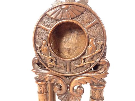 Proantic Black Forest Carved Wood Watch Holder Portico Bird Shell Clo