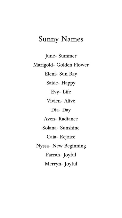 Sunny Girl Names Fantasy Character Names Best Character Names Fantasy
