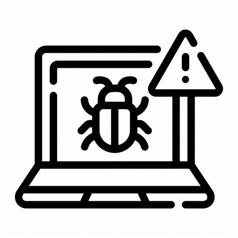 Infected Laptop Cyber Security Hacker Virus Bug Icon Download On Iconfinder