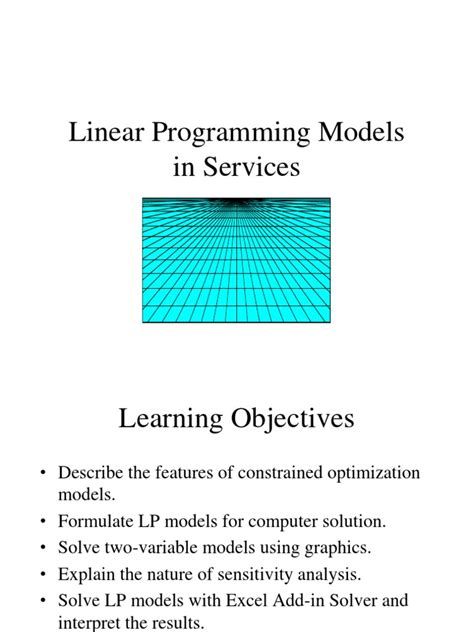 Linear Programming Models In Services Pdf Systems Analysis