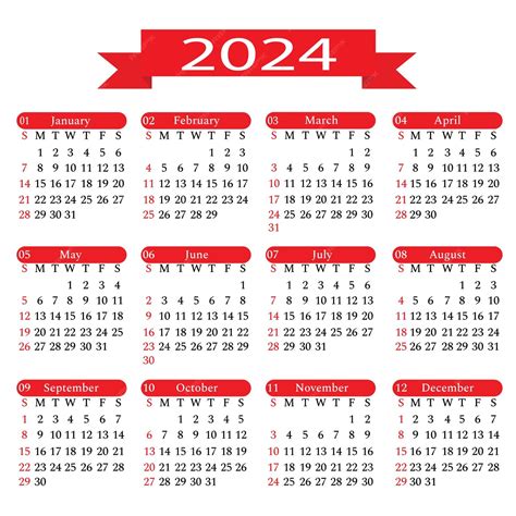 Progettazione Del Modello Di Calendario 2024 Vettore Premium