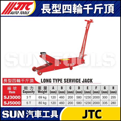 【sun汽車工具】jtc Sj3000 四輪千斤頂 3t 3噸 汽車用 頂高器 油壓 4輪 千斤頂 蝦皮購物