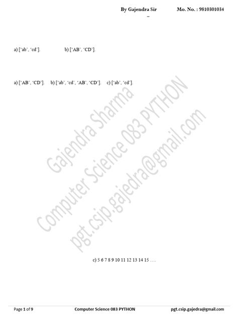 3 Mcq Class 11th While And For Loops Pdf Control Flow Data Type