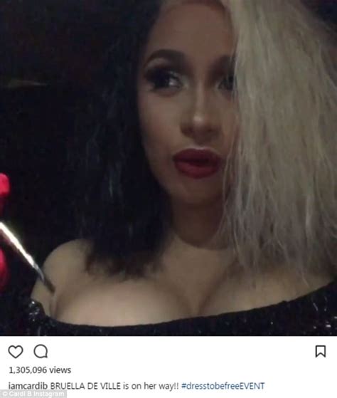 Cardi B Sizzles In Busty Cruella De Vil Halloween Costume Daily Mail
