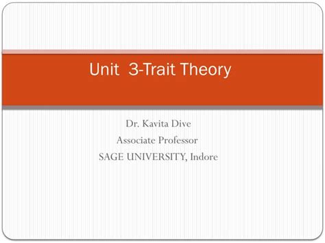 Trait Theorythe Trait Theory Of Leadership Suggestspptx