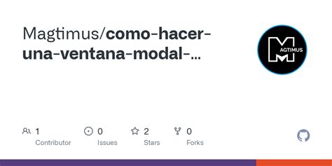 GitHub Magtimus Como Hacer Una Ventana Modal Html Css