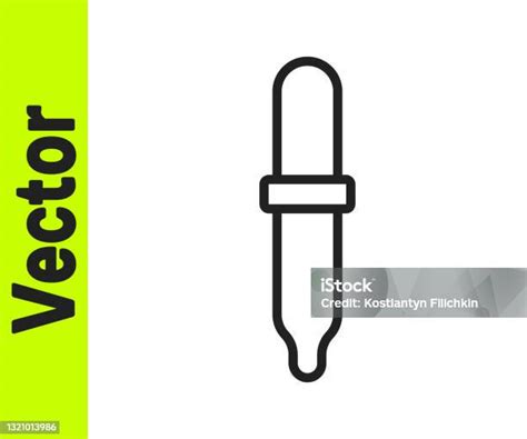 흰색 배경에 격리 된 검은 줄 파이펫 아이콘 의료 화학 실험실 장비의 요소 의학 기호 벡터 안약에 대한 스톡 벡터 아트 및 기타 이미지 Istock