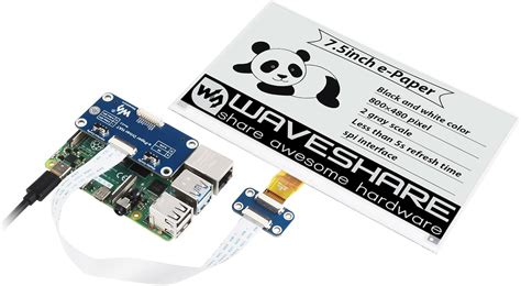 Amazon Com Waveshare 7 5inch E Ink Display HAT Compatible With Raspberry Pi 5 4B 3B Zero Zero W