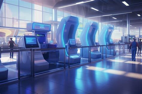Premium Photo Security Checkpoint With Passengers Passing Generative Ai