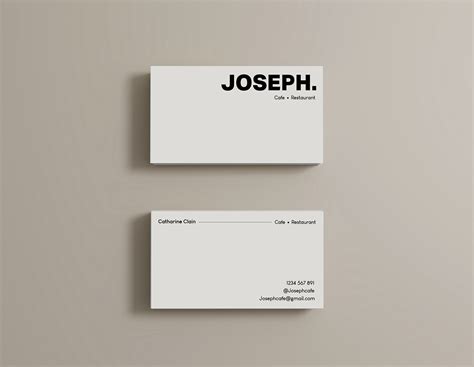 Joseph Typography Simple Cafe Business Card Template On Behance