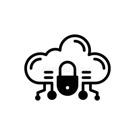 Black Solid Icon For Cloud Security Cloud And Hosting Stock Illustration Illustration Of Icon