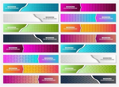 Brightly Colored Horizontal Web Header Set Vector Art At Vecteezy