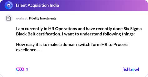 I Am Currently In HR Operations And Have Recently Fishbowl