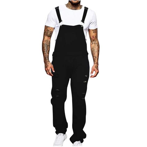 Homenesgenics Mens Bib And Brace Overall Jeans Men Casual Fashion Soid