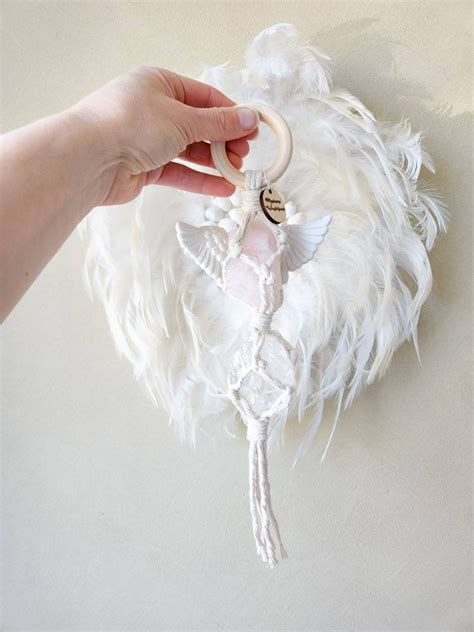 Macrame Crystal Angel Macrame Angel Hanging Crystal Angel Love Sleep Protection